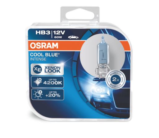 HB3 Osram Cool Blue Intense Halogen-par 60W, 12V - Lumise.se webbutik